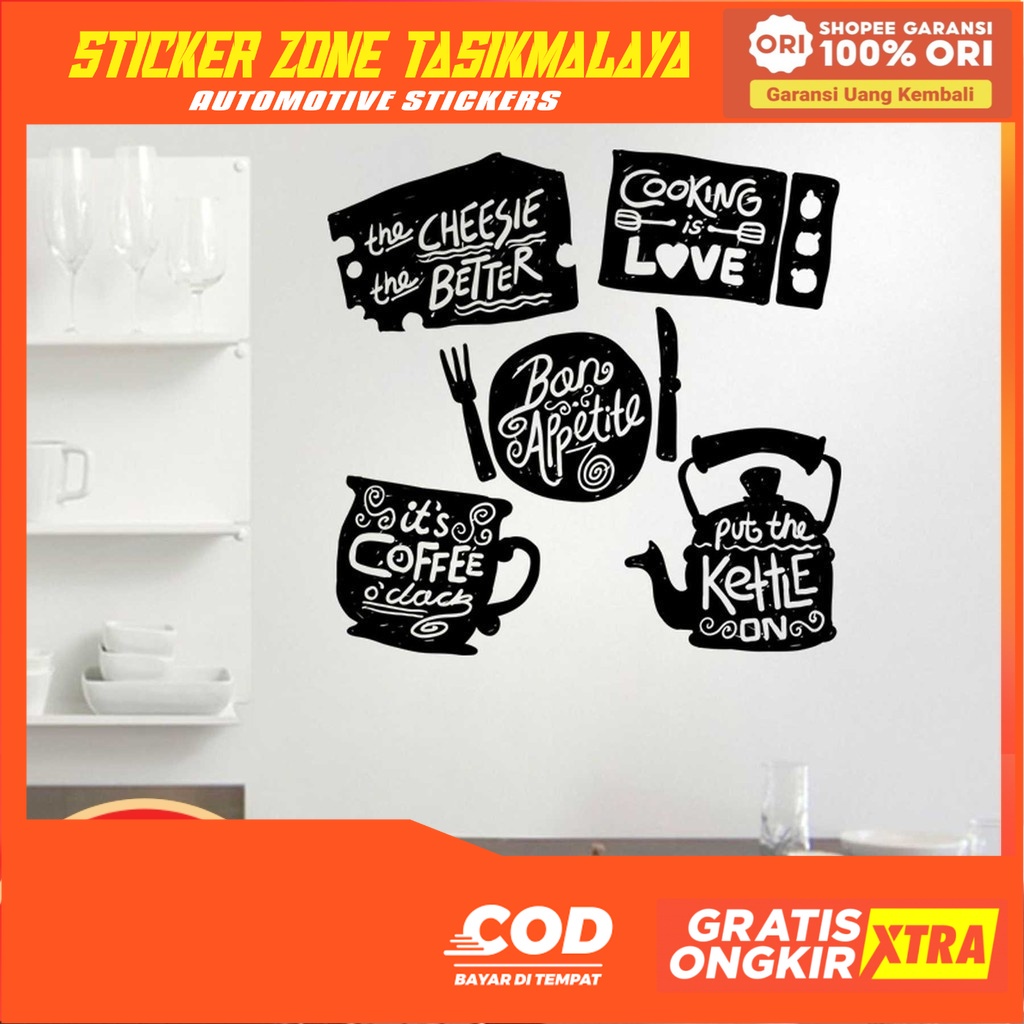 Jual NEW Sticker Stiker Dinding Kaca Cafe Dapur Kafe Bon Apetite Rumah ...