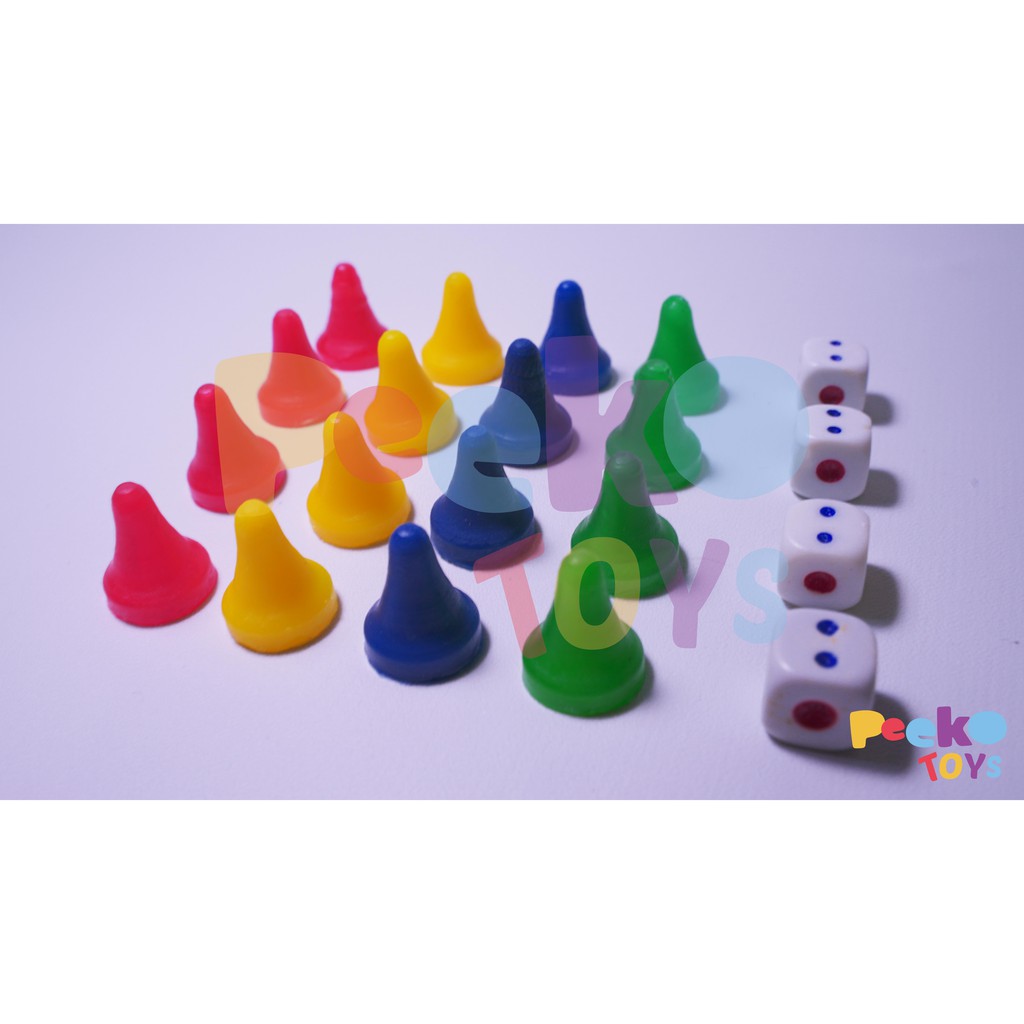 Jual Set bermain hemat (4 pion + 1 Dadu ) Bagus Murah | Shopee Indonesia