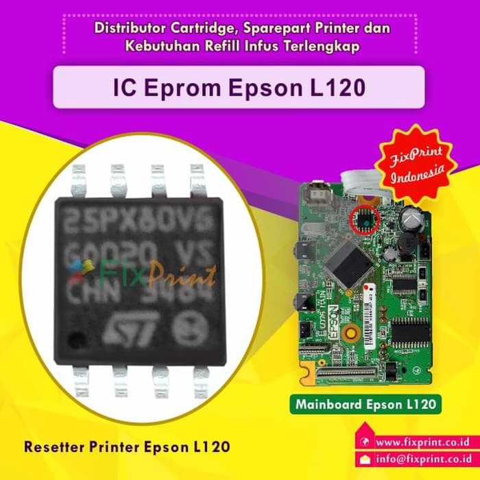 Jual IC Eprom Eeprom Epson L120 Resetter Counter Mainboard Printer L120 ...
