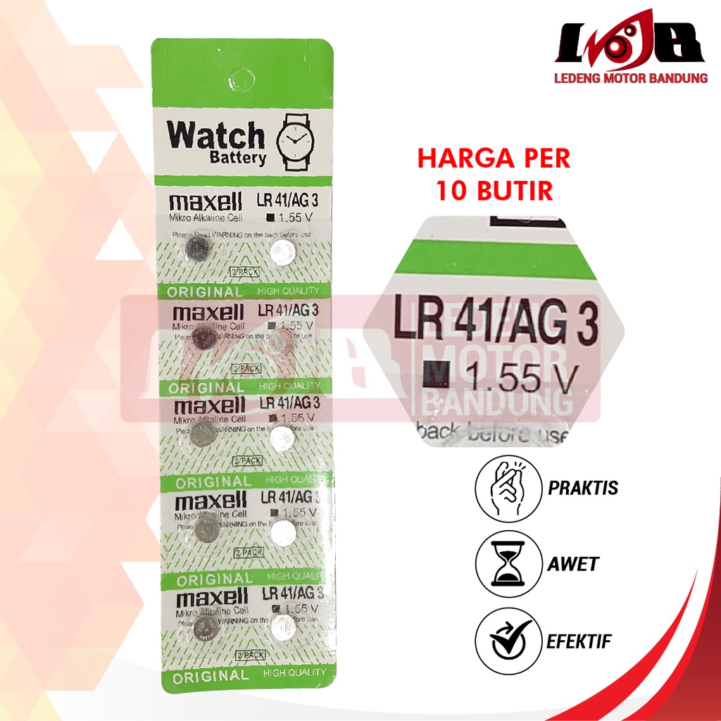 Jual Baterai Kancing LR41 Watch Battery Jam Bulat Kecil AG3 isi 10pcs | Shopee Indonesia