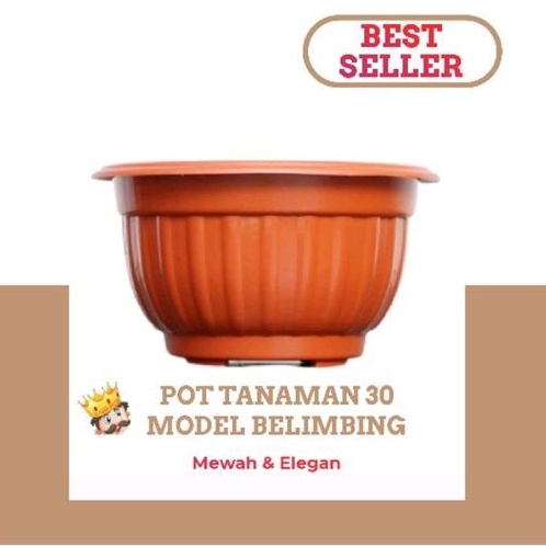Jual Pot Bunga Merah Bata 30 Belimbing | Pot Tanaman Plastik Besar ...