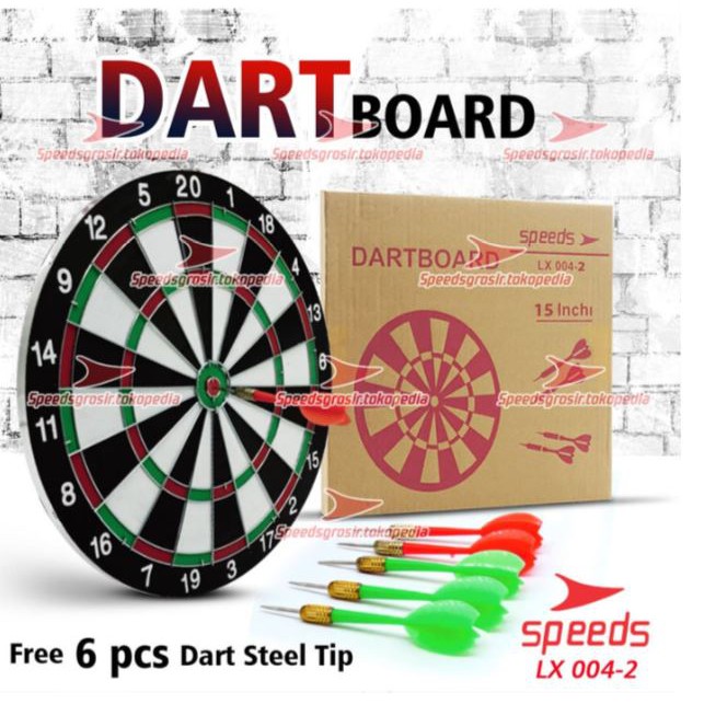 Jual DART GAME PLASTIK MEDIUM 15 inch / Papan Dart Board Ukuran Sedang ...