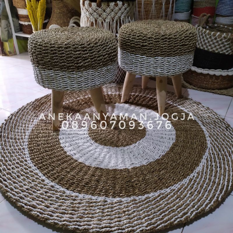 Jual stool natural putih d40 kaki bubut | Shopee Indonesia