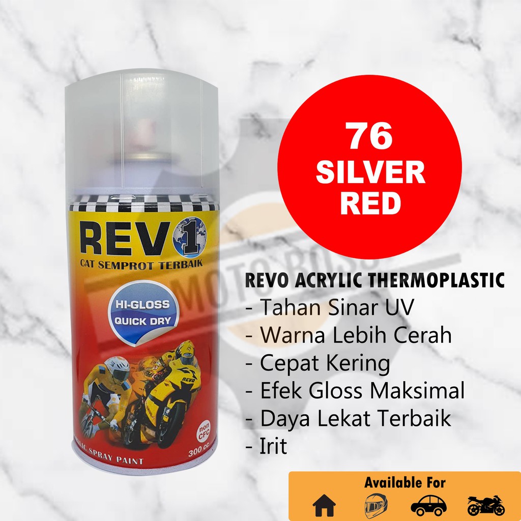 Jual Cat Semprot Acrylic Revo Silver Red / Merah Silver 76 - Pilok ...