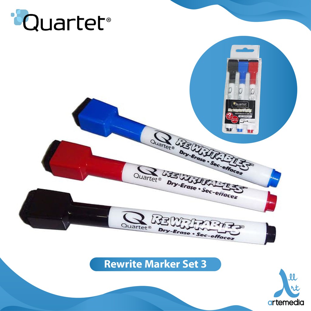 Jual Quartet Whiteboard Marker Set of 3 – Fine Tip, Non-Toxic, Low Odor ...