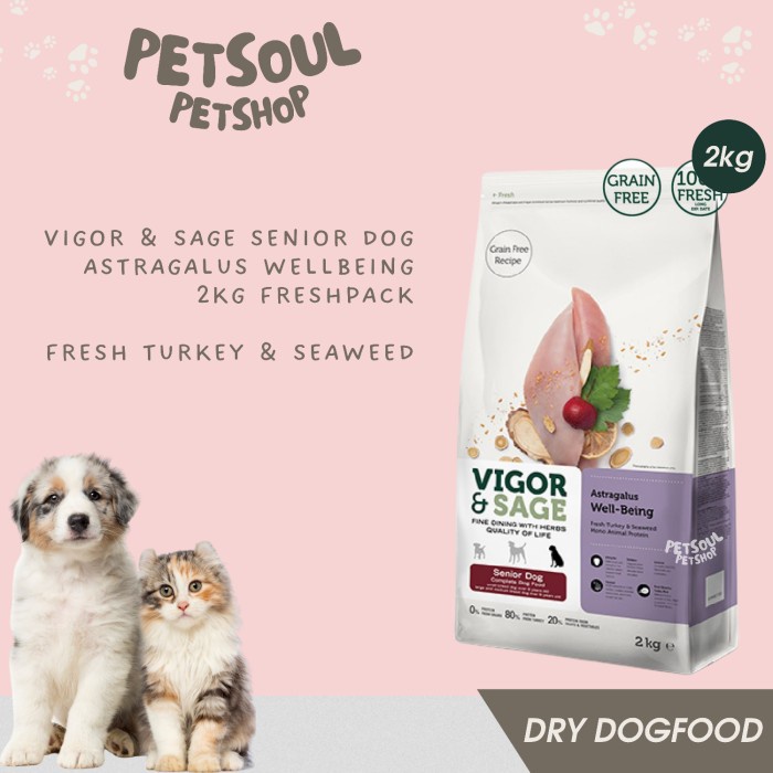 Jual Vigor & Sage Senior Dog Astragalus Well Being 2kg Freshpack ...