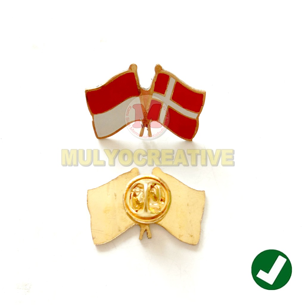 Jual Pin Bendera Persahabatan Logo Negara Indonesia Dan Denmark ...