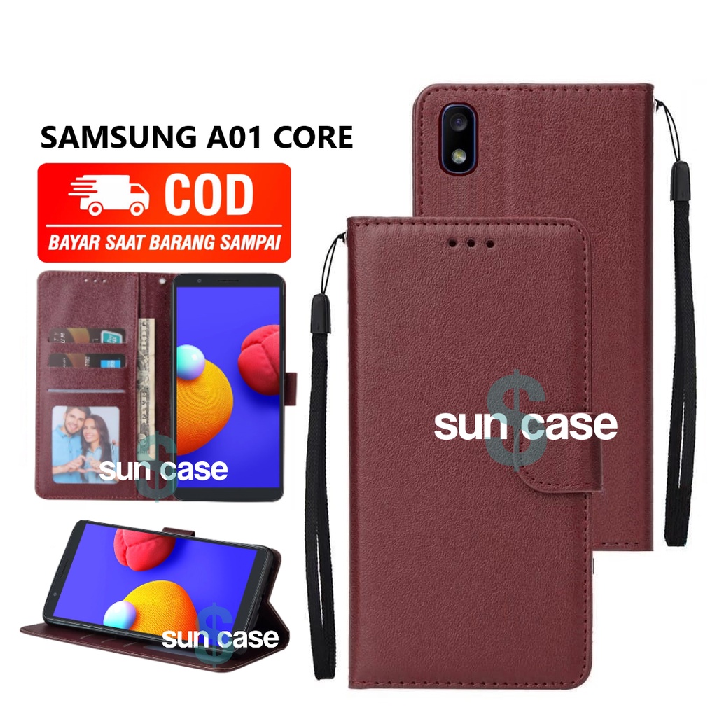 Jual Casing SAMSUNG A01 CORE model flip buka tutup case kulit ada ...