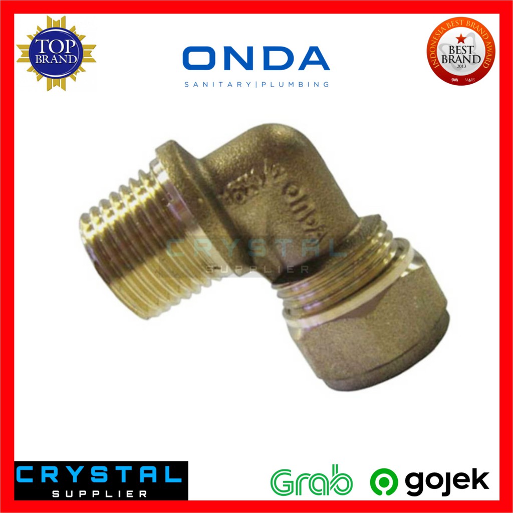 Jual KNEE DRAT LUAR ONDA 1/2" inch Knie Keni Kuningan ART 6044 / Male ...