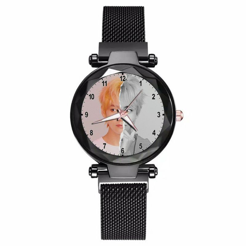 Jual Jam Tangan Magnet Custom Foto Member KPOP BTS V / Kim Tae Hyung ...