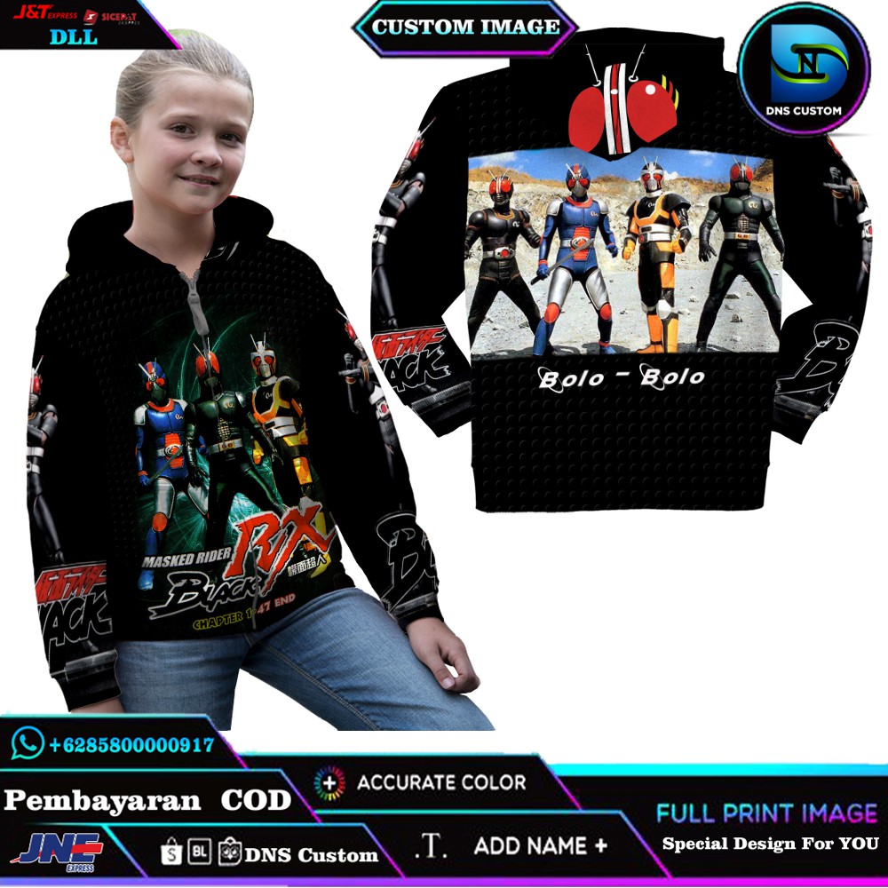 Jual Jaket Anak Kamen Rider RX Custom Fullprint Bisa COD /Jaket Anak ...