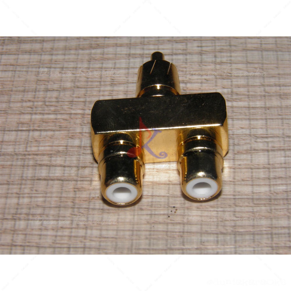 Jual RCA Y Splitter Gold Adapter Y Type Male To Female | Shopee Indonesia