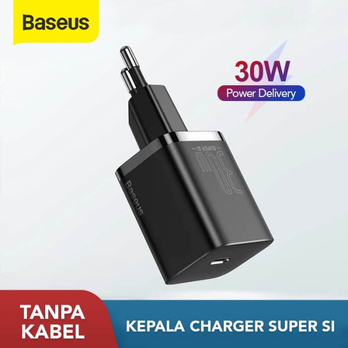 Jual Baseus Super Si Kepala Charger Wall Adaptor 30W Type C PD Quick ...