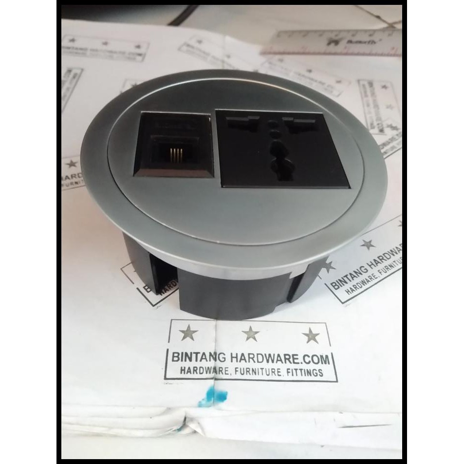 Jual Table Top Bulat Power Socket Meja Tanam 280 Dof Colokan Listrik ...