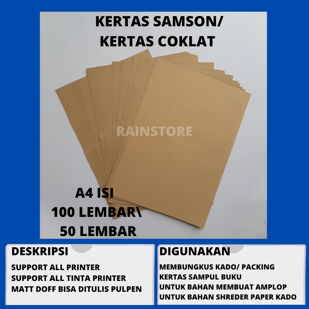 Jual Kertas Samson A4 80 gr isi 100 lembar/ isi 50 lembar/ Kertas ...