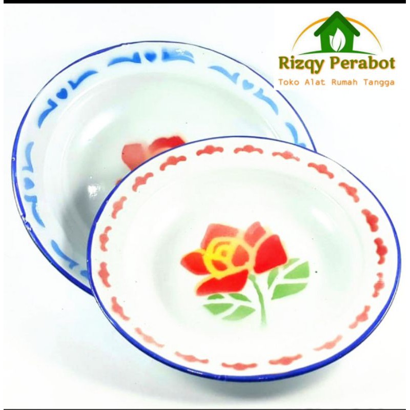 Jual Piring Enamel/Piring motif bunga/Piring Seng/Piring murah | Shopee ...