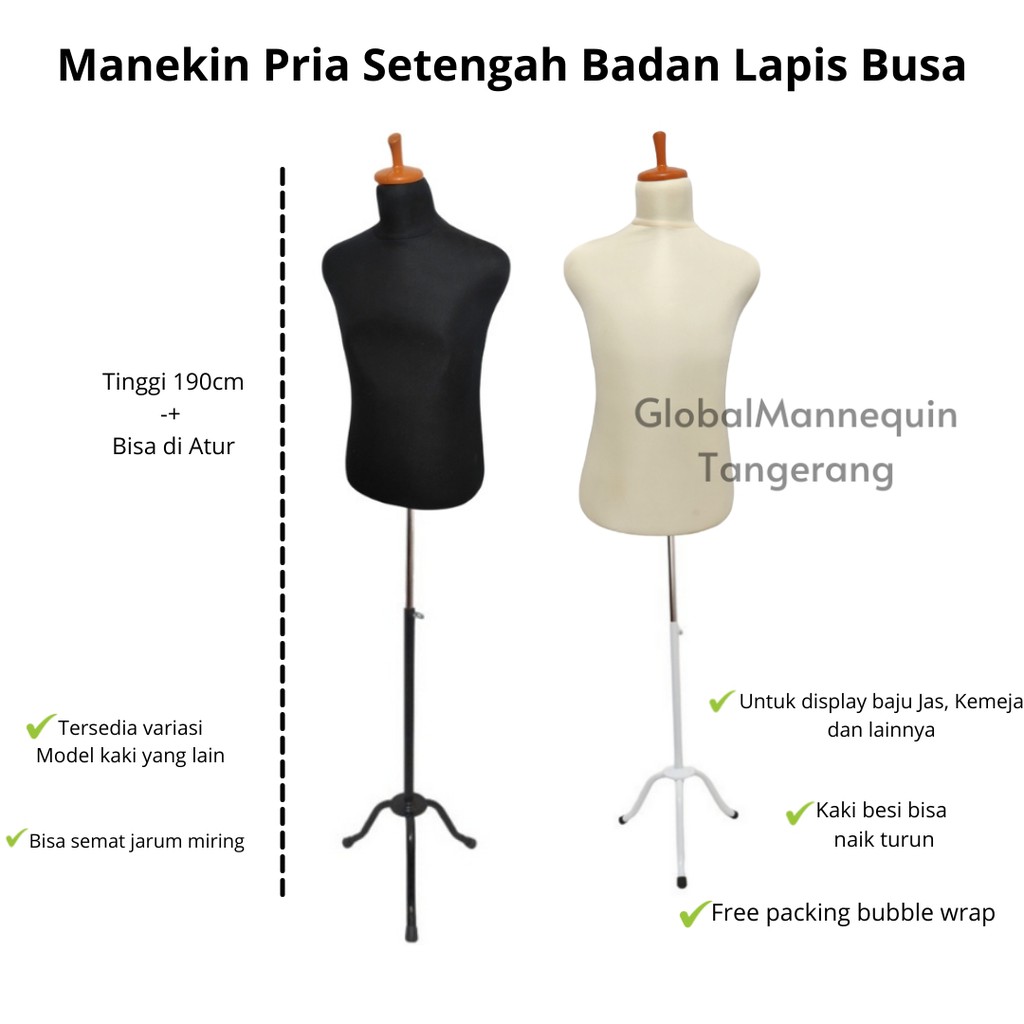 Jual Manekin Pria Display Patung Busa Baju Badan Cowok | Manekin Jas ...