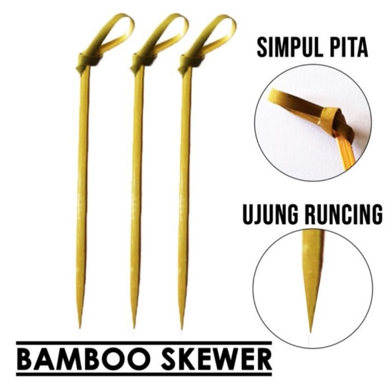 Jual Tusuk Teposuki Bamboo Skewers Uk 12cm - Sate Pita Buah Cocktail ...