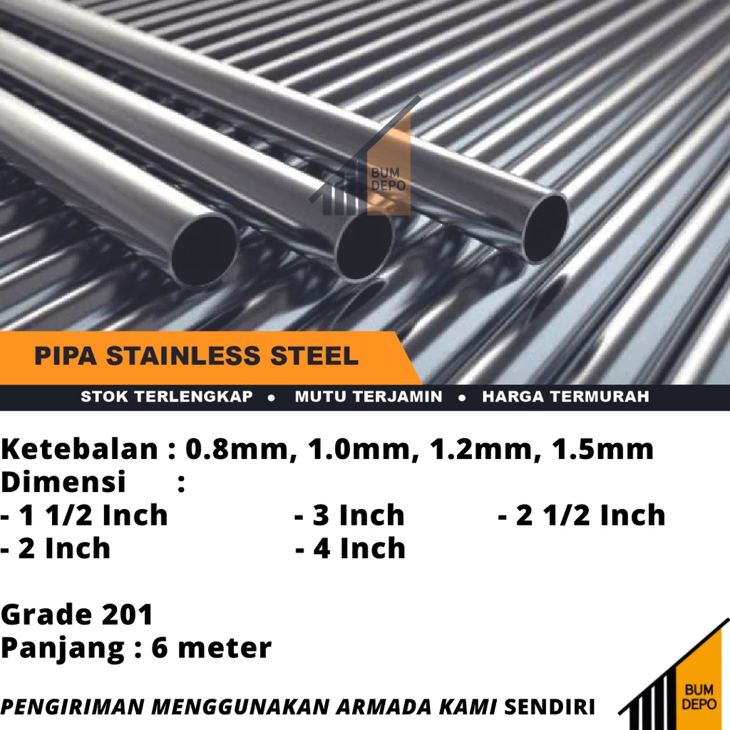 Jual PIPA STAINLESS 201 / PIPA IWASAKI MERAH 1 1/2" 2" 2 1/2" 3" 4 ...