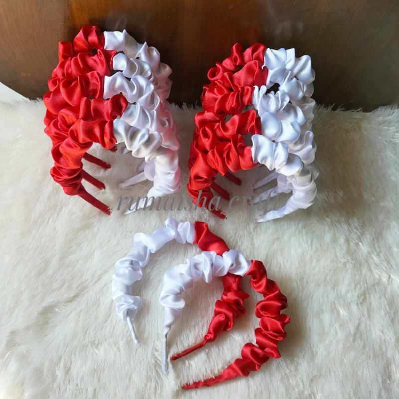 Jual Ready stok bando srunchi merah putih/bando Nagita /bando ala Korea ...