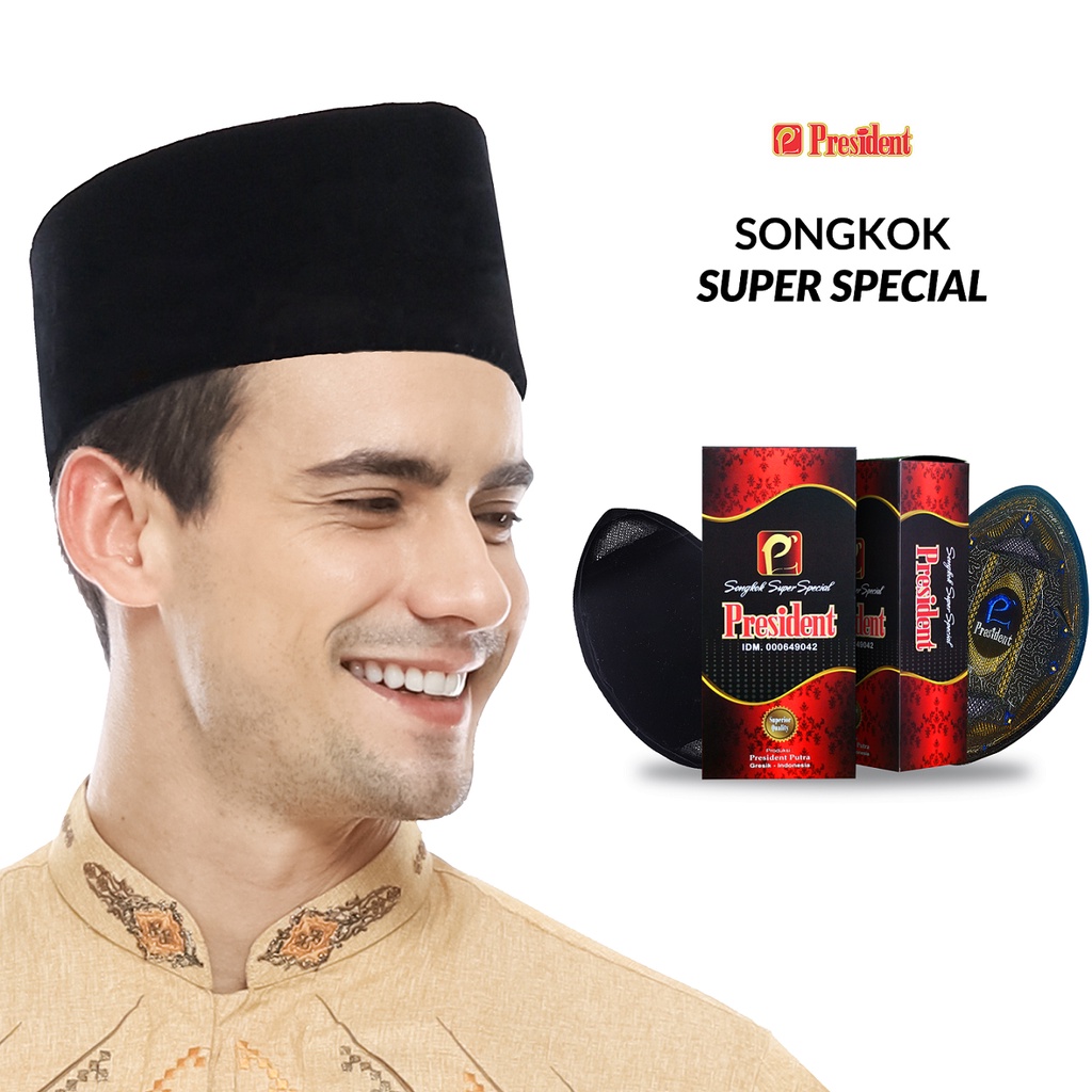 Jual President - Songkok Hitam President Super Special AC Polos Peci ...