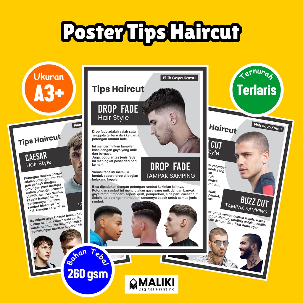 Jual Premium Poster Potong Rambut barbershop Kekinian Aesthetic ...