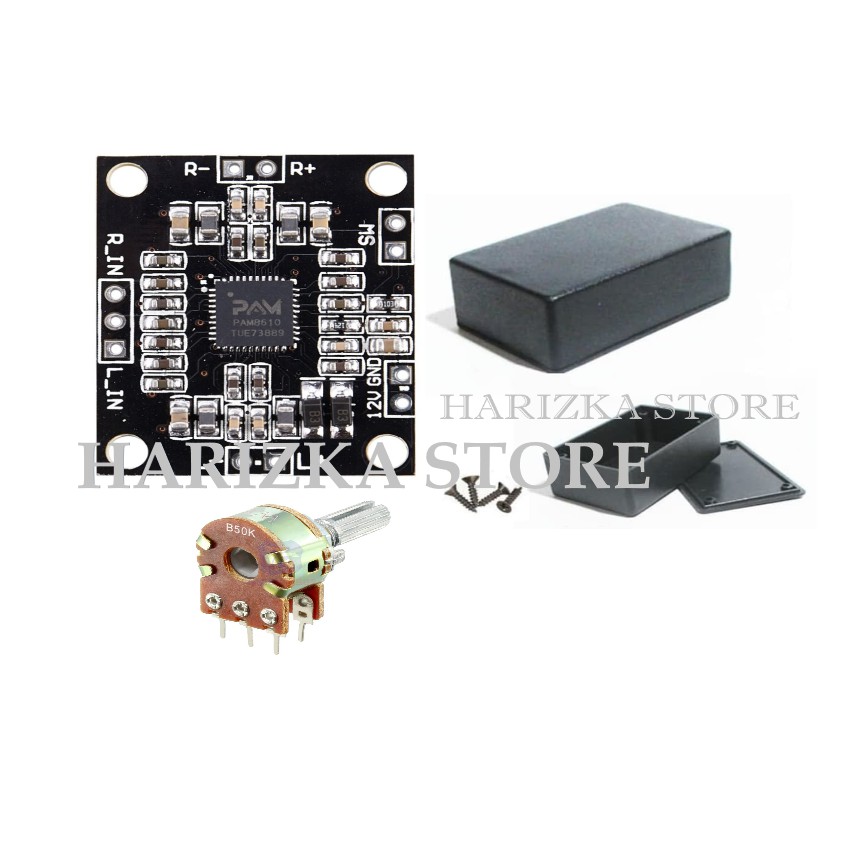 Jual Paket Kit PAM8610 Mini Amplifier Stereo 2 x 15W Plus Box Plus ...