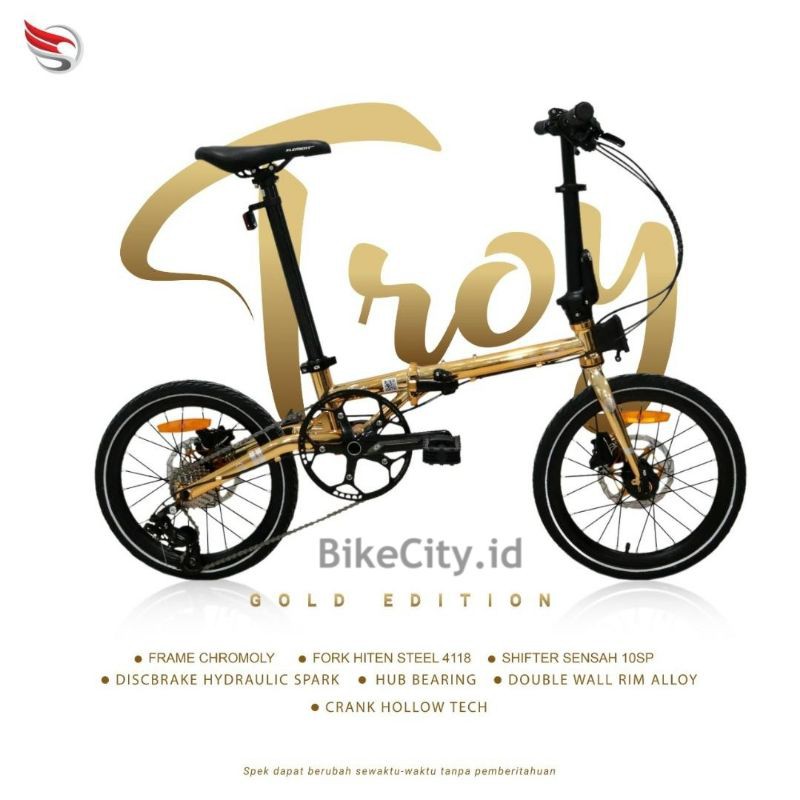 Jual Sepeda Lipat ELEMENT TROY X 10 Speed 16 Inch GOLD EDITION | Shopee ...