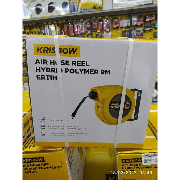 Jual KRISBOW Selang Angin 9m/ AUTOMATIC AIR HOSE REEL 9M HYBRID POLI | Shopee Indonesia