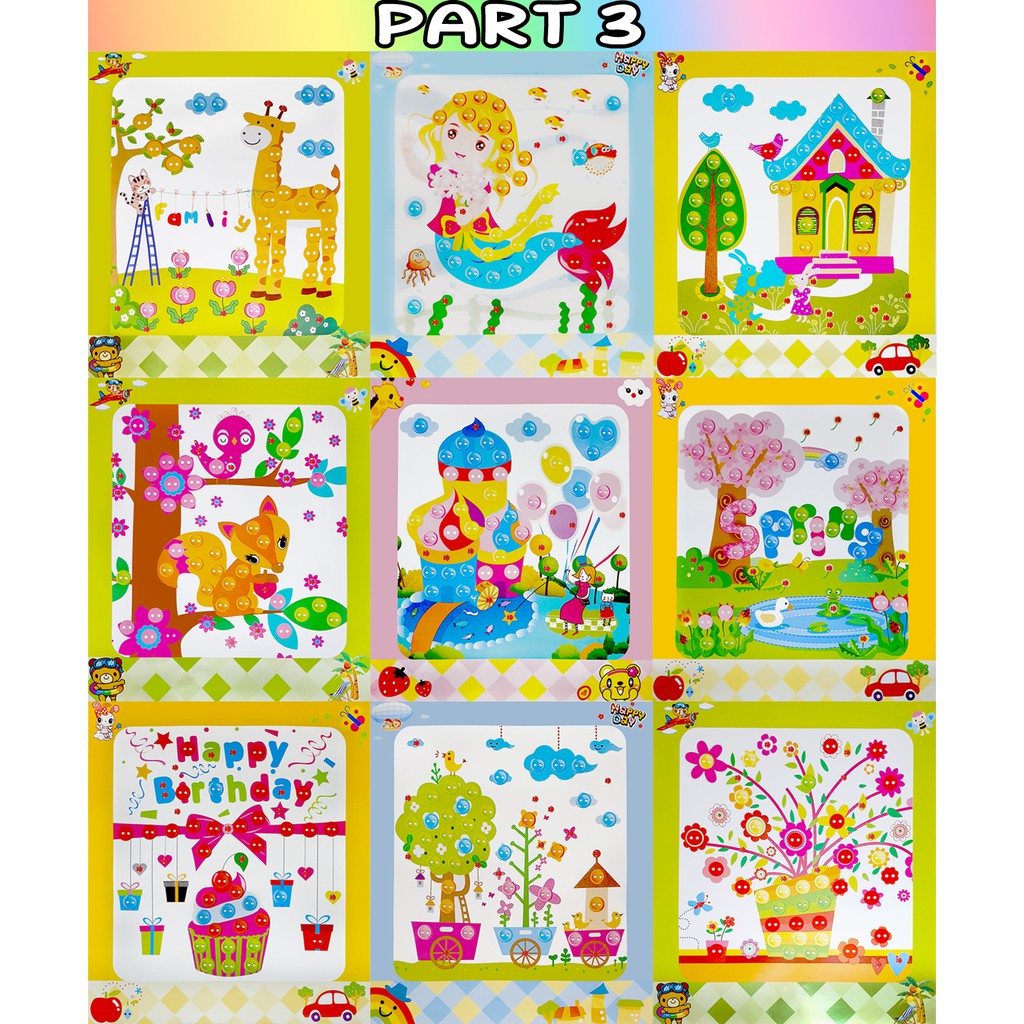 Jual ED22 TEMPEL MENEMPEL KANCING PART 3, MAINAN EDUKASI ANAK STICKER ...
