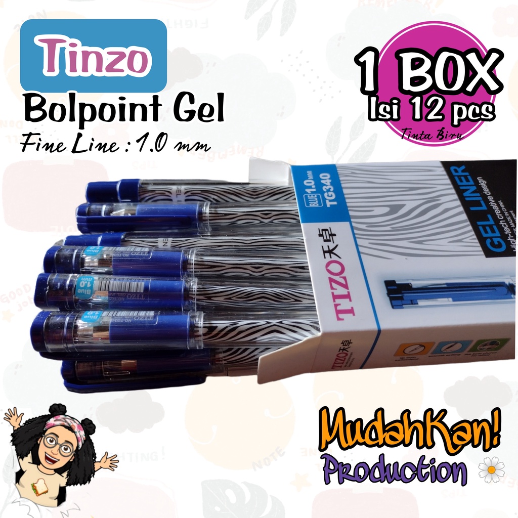 Jual PULPEN GEL LINER " TIZO " TG-340 1.0 mm [ 1 Box isi 12 ] [ 1 Box ...