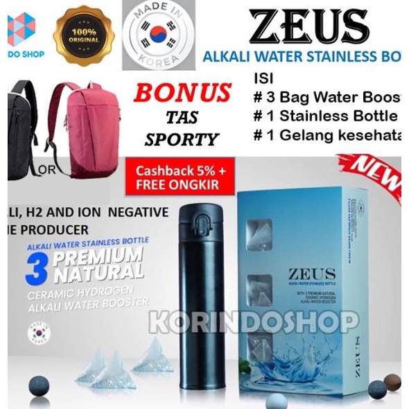 Jual Zeus Alkali Hydrogen Water Isi 3 Bag Batuan Alami Korea | Shopee ...