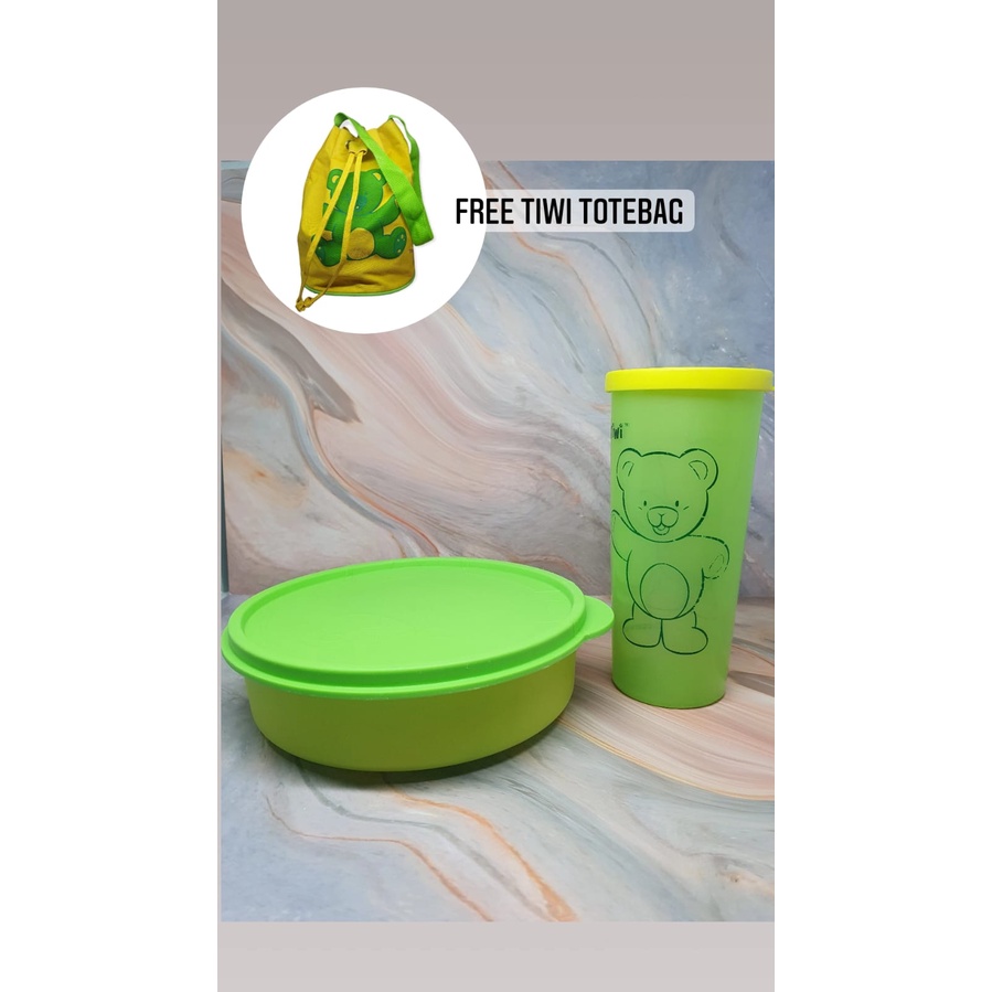 Jual [FREE TOTEBAG] Set Tiwi TUPPERWARE Hijau preloved - set tupperware ...
