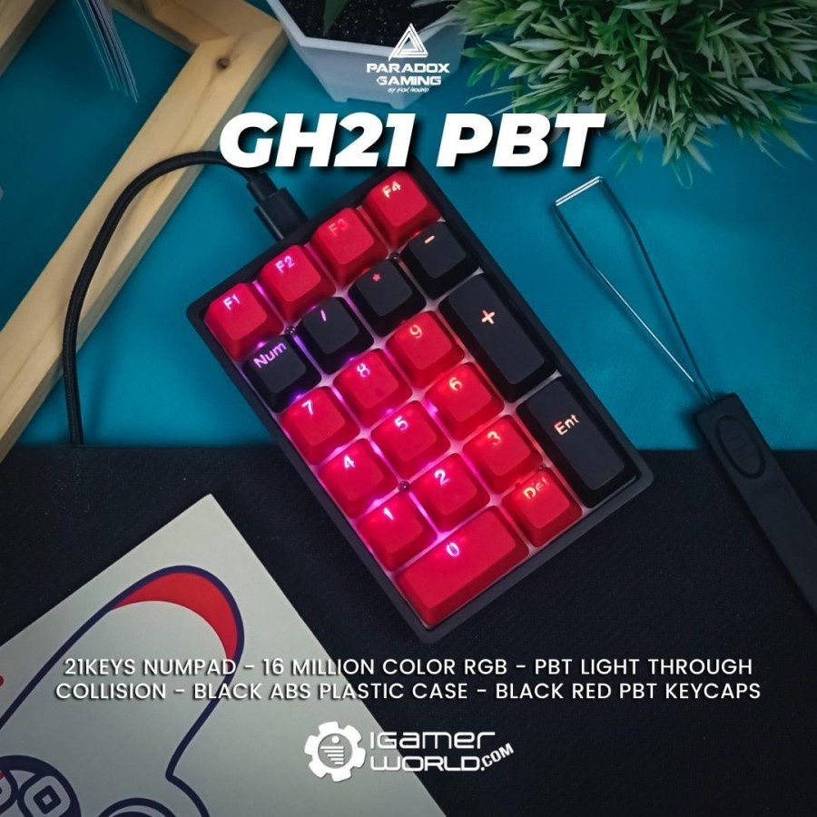 Jual Paradox Gaming GH-21 / GH21 PBT Numpad Keycaps / ABS Case / USB ...