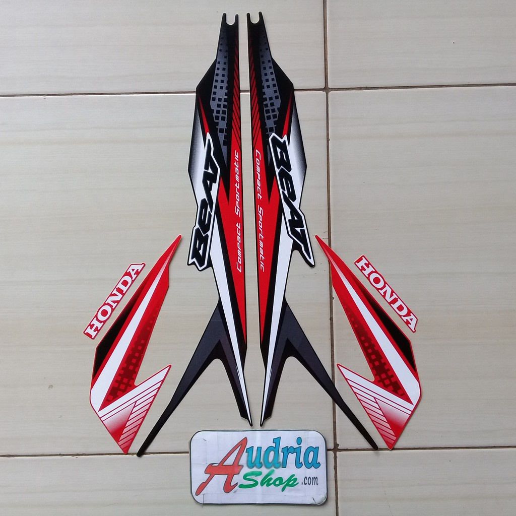 Jual Striping Sticker Motor Honda Beat FI Cbs 2020 Hitam-Merah | Shopee ...