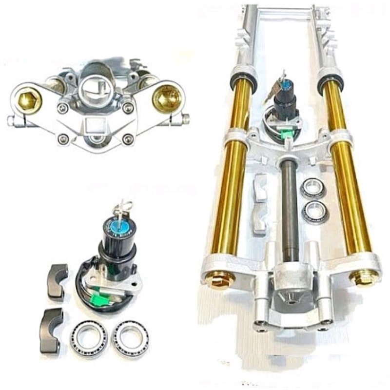 Jual SHOCK SKOK DEPAN NINJA 150 MOS T PNP HONDA TIGER AS GOLD CROOM MOS ...