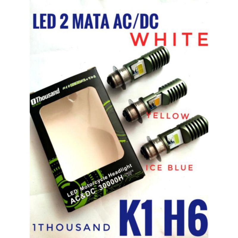 Jual Lampu Depan Motor Led 2 Mata AC/DC K1 H6 1thousand | Shopee Indonesia