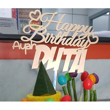 Jual Custom Cake Topper Acrylic Hiasan Kue Tulisan Akrilik Custom Nama ...