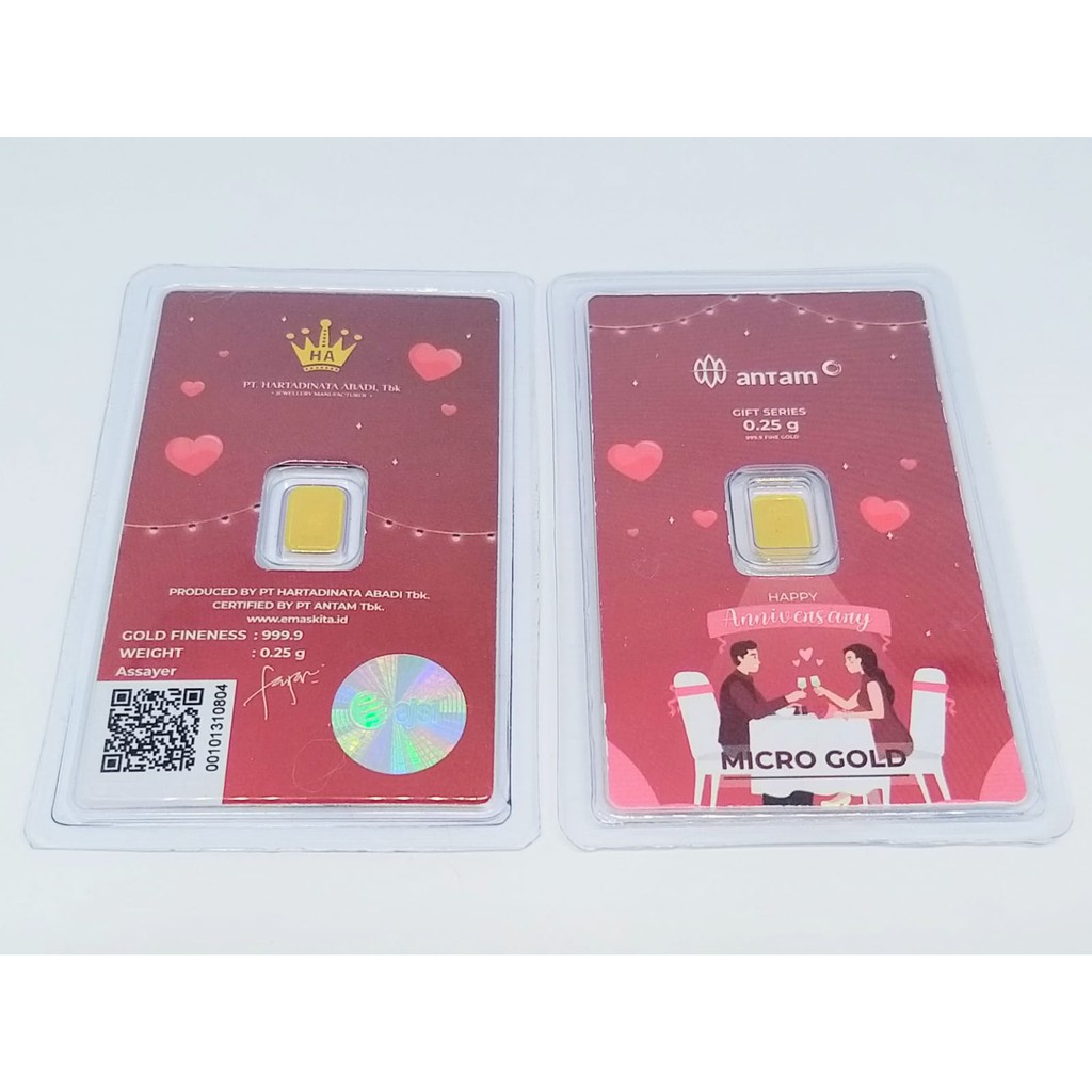 Jual LM MINI HRTA x ANTAM 0.25 GRAM, LOGAM MULIA MINI GOLD HARTADINATA ...