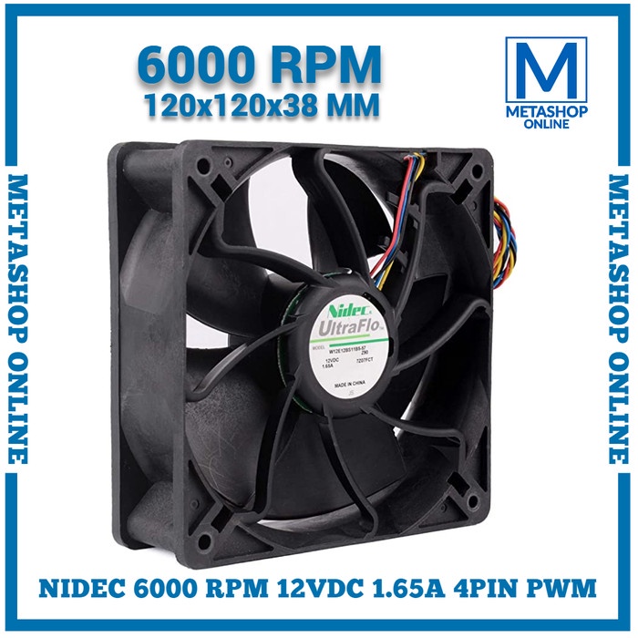 Jual Fan 12v 12cm 1.65A 6000 RPM HIGH SPEED PWM Kipas Mining Asic ...