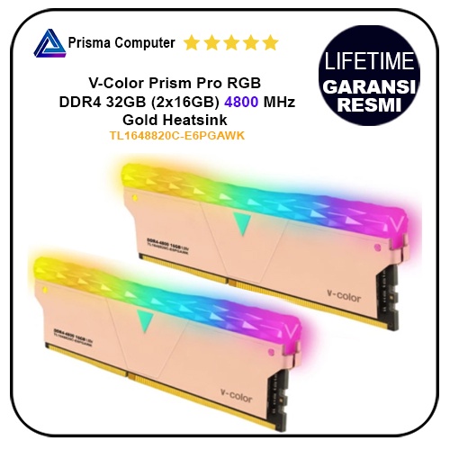 Jual V-Color Prism Pro RGB 32GB 16GBx2 DDR4 4800 MHz Gold Heatsink | Shopee Indonesia