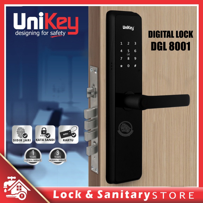 Jual Kunci Elektronik UNIKEY DDL UK 8001 BK Smart Door Lock Kunci ...