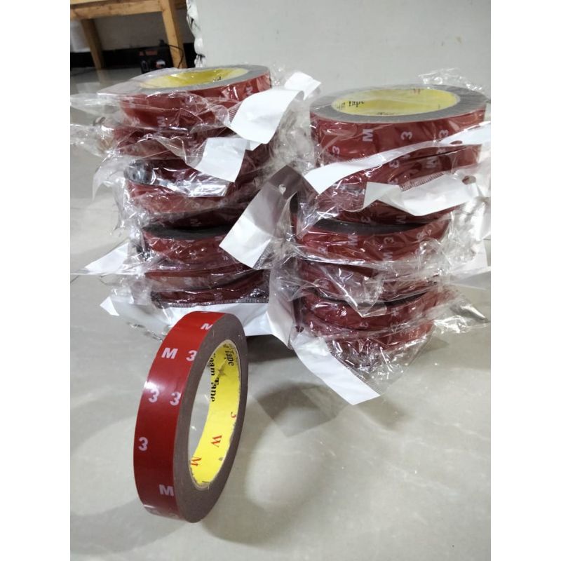 Jual Double tape 3m merah lem bolak balik 20 mm x 4,5 meter | Shopee Indonesia