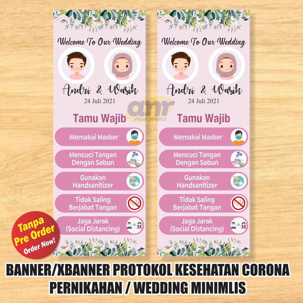 Jual Banner Protokol Kesehatan Corona Covid 19 Untuk Pernikahan ...