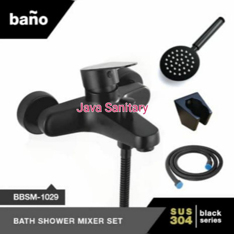 Jual Kran Bathup Mixer Panas Dingin Black/Kran Mixer Hitam + Hand ...