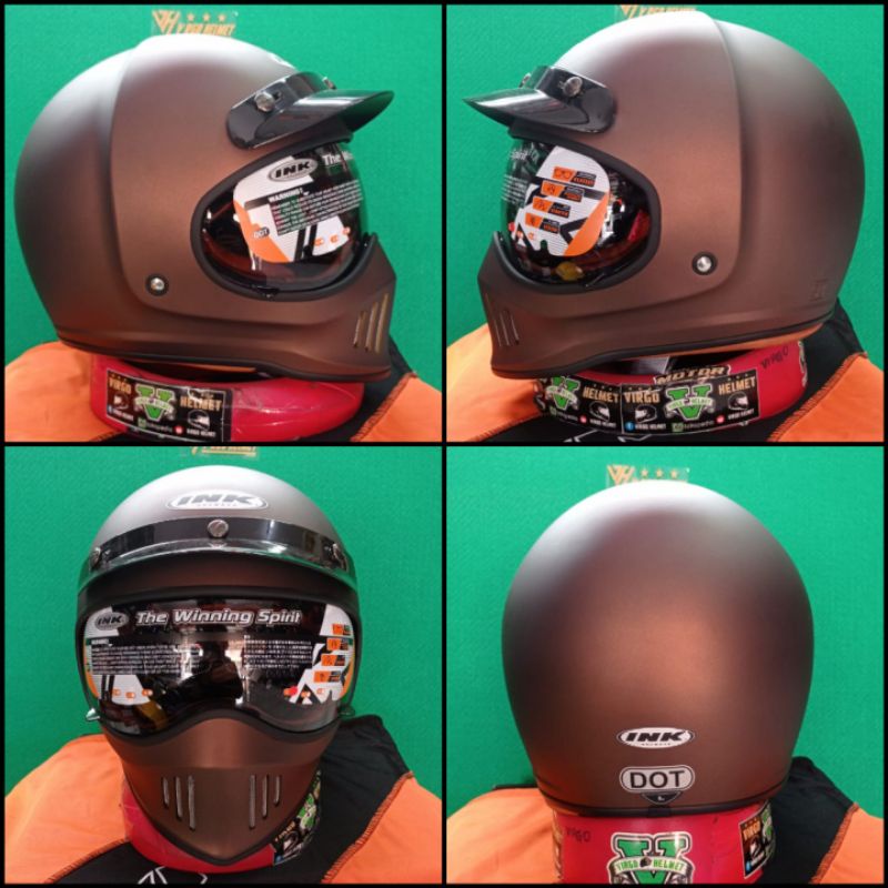 Jual ink helm trooper solid dark matt brown - original ink | Shopee ...