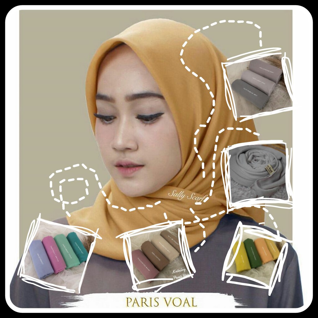 Jual Paris Vaol katalog 2/ Sally Scarf Voal Squere/ Hijab segi empat ...