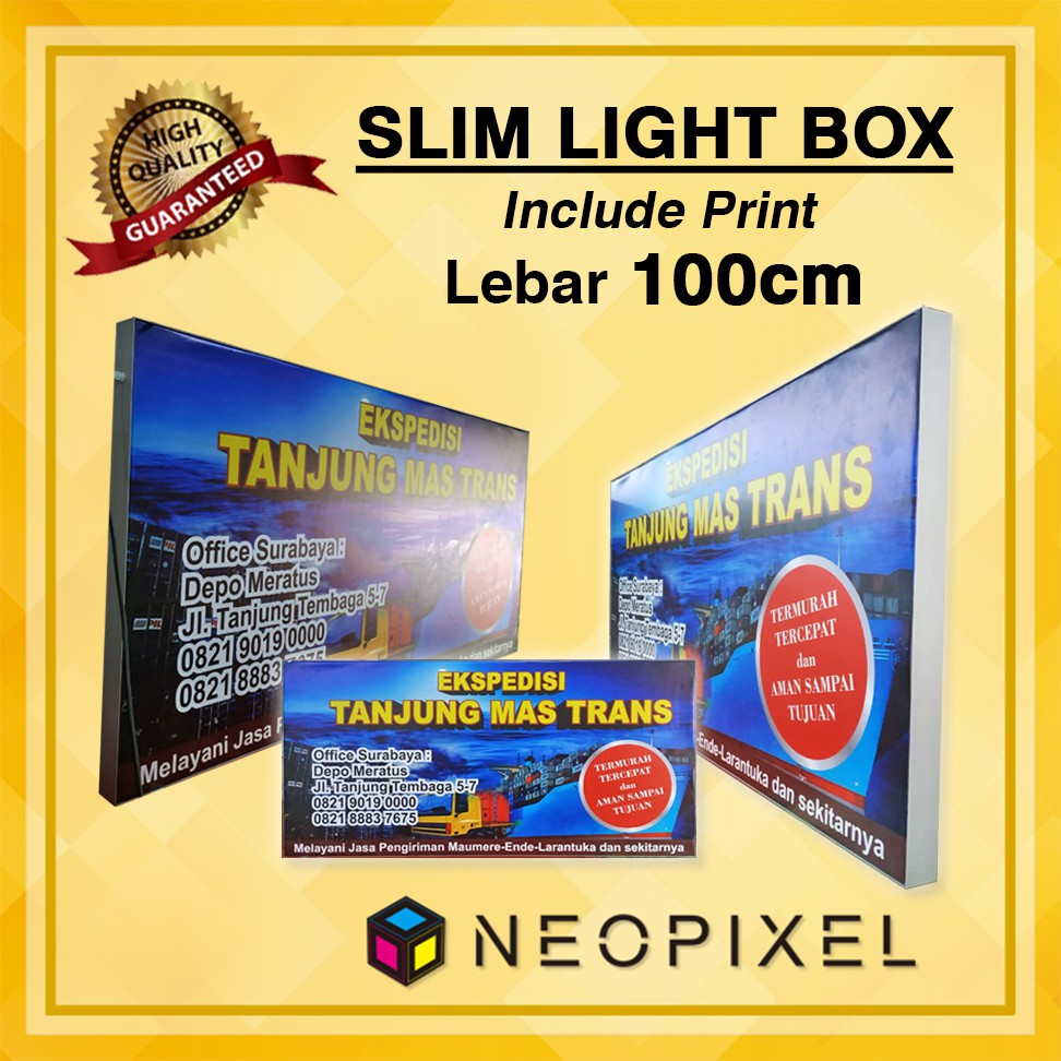 Jual Neon Box Slim Custom Size Termasuk Print Visual Lebar 100 dan 120 ...