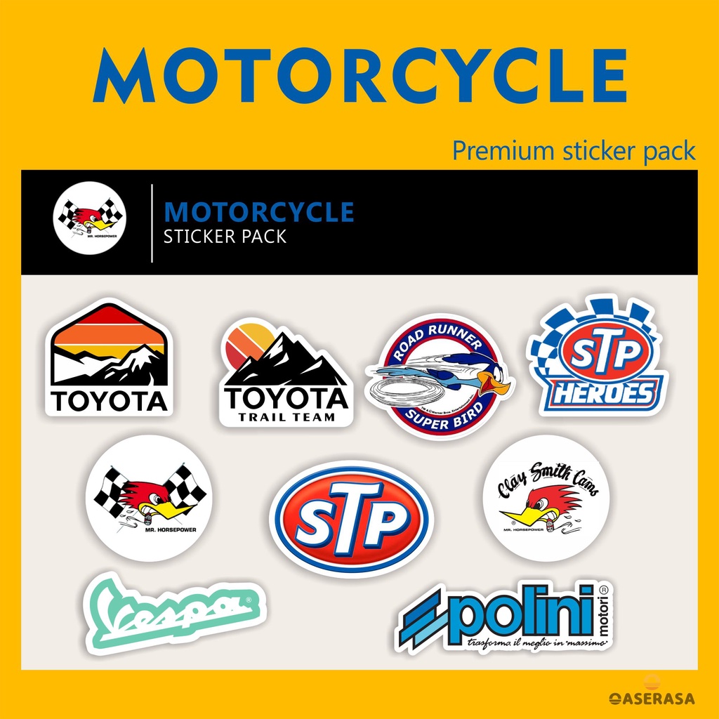 Jual Sticker MOTORCYCLE 10 pcs premium pack | Stiker MOTOR Polini STP ...