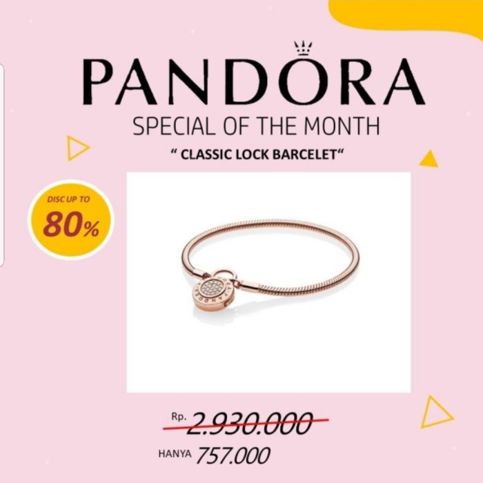 Jual PROMO GELANG PANDORA CLASSIC LOCK BRACELET ORIGINAL 100% - 20 CM ...